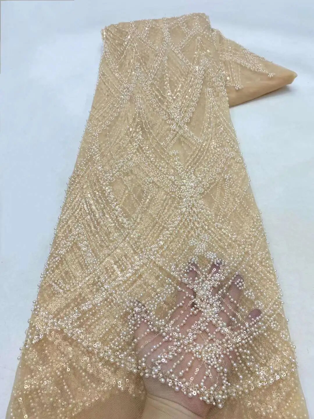 Кружево африканское с пайетками, цвет As Picture3