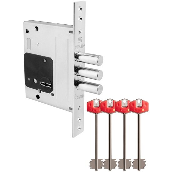 Fuaro Замок врезной сувальдный TERMO MDV25/S-60.00.3R16 4 key (ключ удл. 120/75 мм)