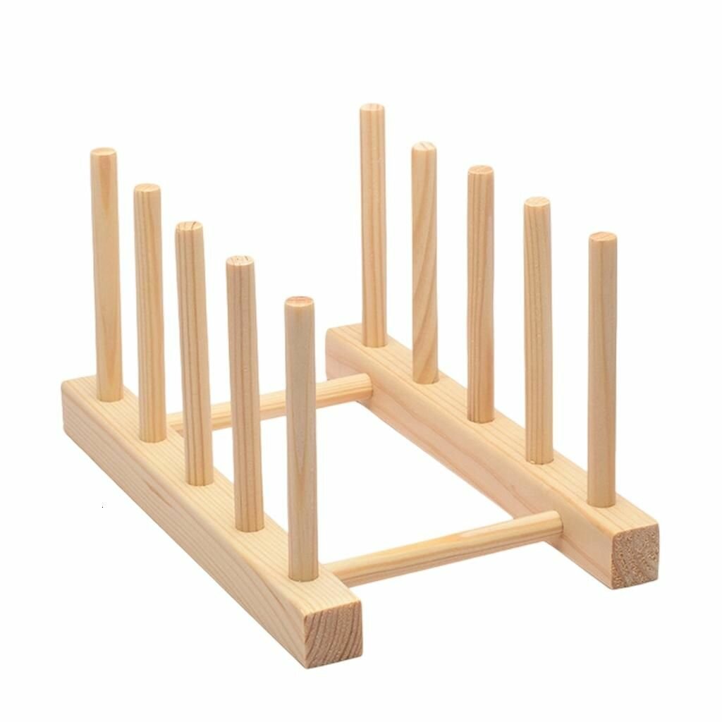 Деревянная подставка для посуды многоярусная полка для кухонной столешницы хранение чашек и тарелок, 4-уровневый