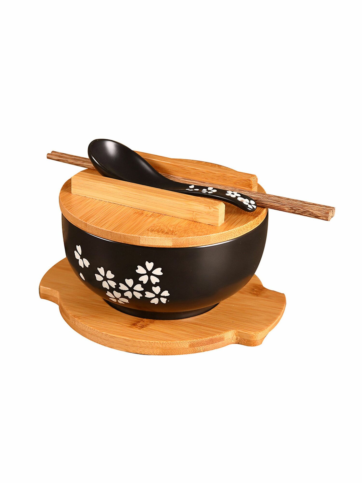 50 унций керамической чаши с ложками и палочками. Зерновые чаши для супа, зерна, риса, азиатской лапши удон, гречихи