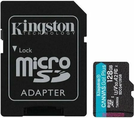 Флеш карта microSDXC 128GB Kingston SDCG4/128GB Canvas Go! Plus V30 A2 + adapter