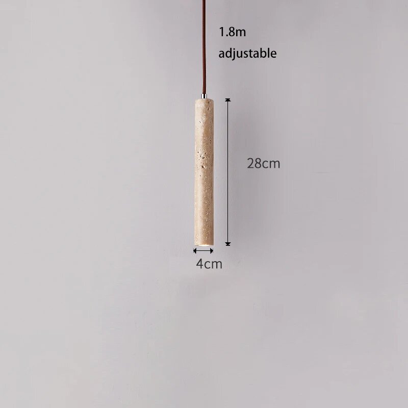 Светодиодная Подвесная лампа, Длинная Деревянная потолочная лампа в японском стиле, Тихая прикроватная люстра в стиле ретро, Современная сменная лампа G9, 3000K warm light, Yellow Travertine, Бежевый