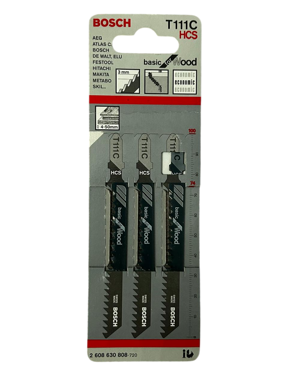 Набор пилок для лобзика по дереву premium БОШ T111C, 3 шт, Оригинал