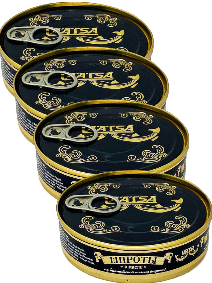 Шпроты в масле из балтийской кильки, LAATSA, 4шт по 160г