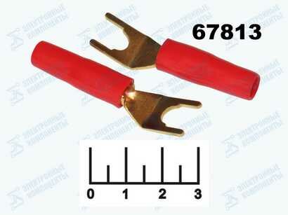 Клемма U-образная 5.5/8 gold красная