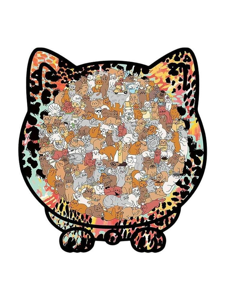 Деревянная головоломка в форме кошки