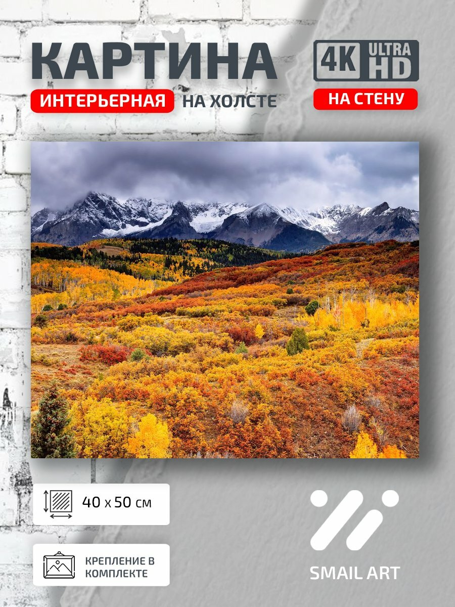 Картина на холсте интерьерная 40 на 50 на стену Осени Landscape для кабинета пейзаж декор