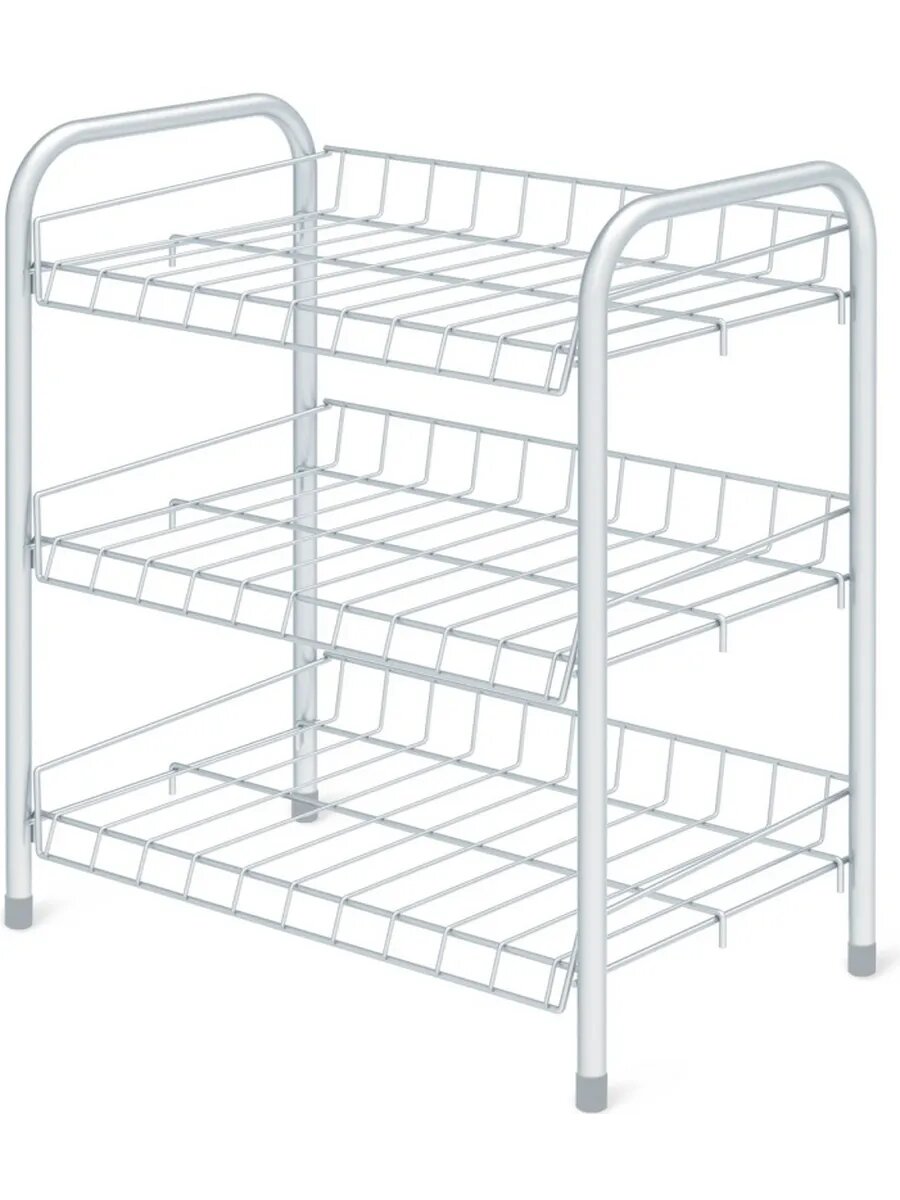 Этажерка для обуви, 3 полки, матовый белый