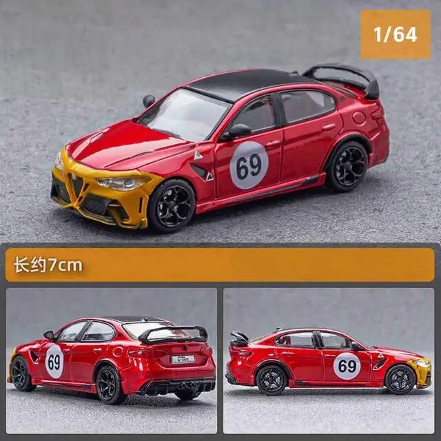 1:64 Alfa Romeo Giulia GTAm литые игрушечные машинки и модели автомобилей миниатюрная масштабная модель автомобиля для детей