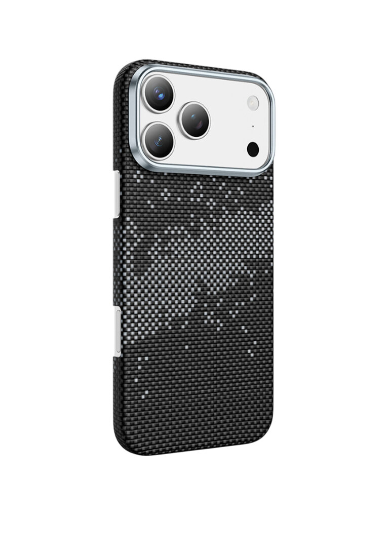 Чехол iPhone 17 Pro Max KEEPHONE KEVILAR Starry MagSafe Карбон арамидное волокно 1500D, 38 шт. магнитов N52-10Н - Black