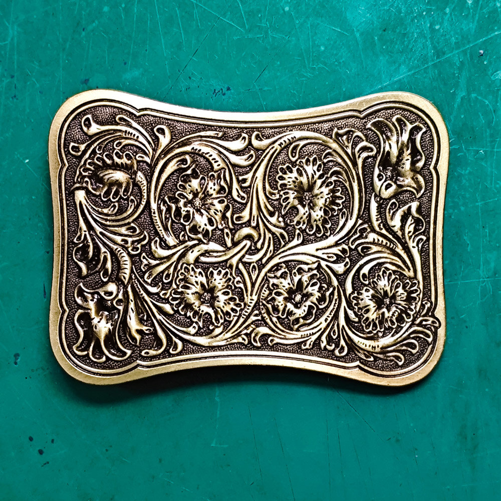 Пряжка для ремня 40 мм с цветочный декоративный узор бляха на ремень именная