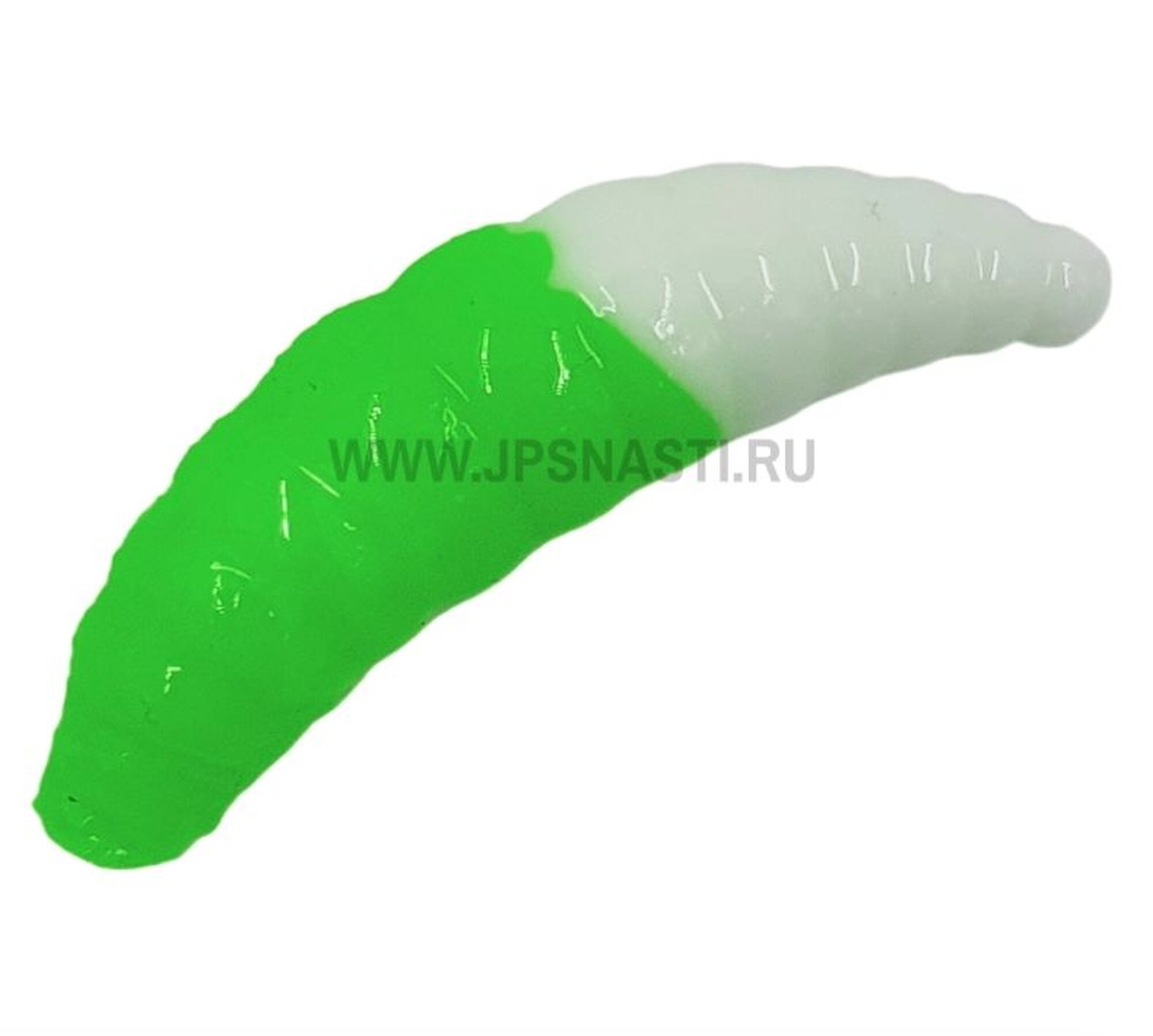 Силиконовые приманки на форель Cool Place Maggot Stretch, зеленый/белый, сыр / Форелевые приманки Кул Плэйс