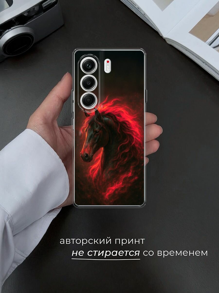 Чехол на Tecno Camon 40 Pro 5G / Текно Камон 40 Про 5G с принтом Конь и грива — фото 1