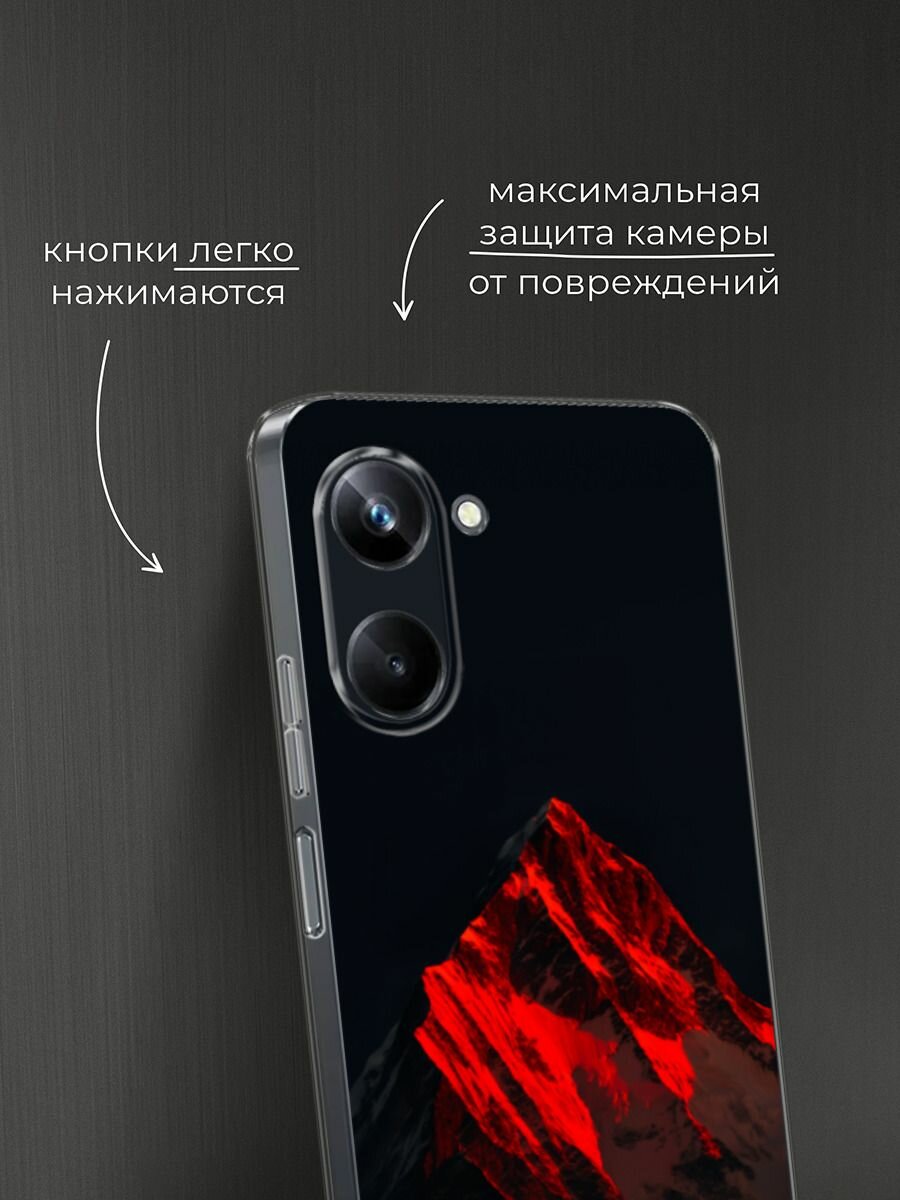 Чехол на Realme 10 Pro / Реалми 10 Про с принтом Красная гора — фото 1
