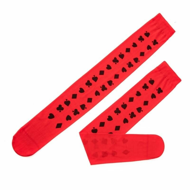 Праздничные чулки для вечеринки в честь Дня Святого Валентина-Пиковые сердца на красном фоне