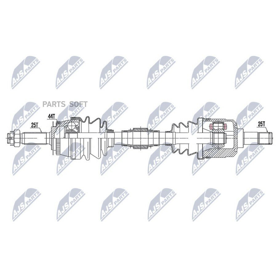 Полуось HYUNDAI ELANTRA 00-06, COUPE 01-09 /PRAWA/ от официального дистрибьютора, NTY, артикул NPWHY593