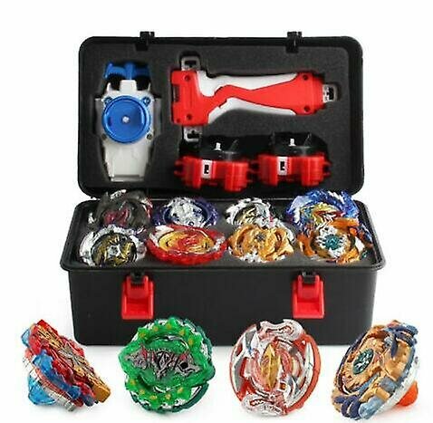 12x Beyblade Burst крутящиеся вершины крутящийся набор с Grip Launcher + пена хранения корпуса (12шт)