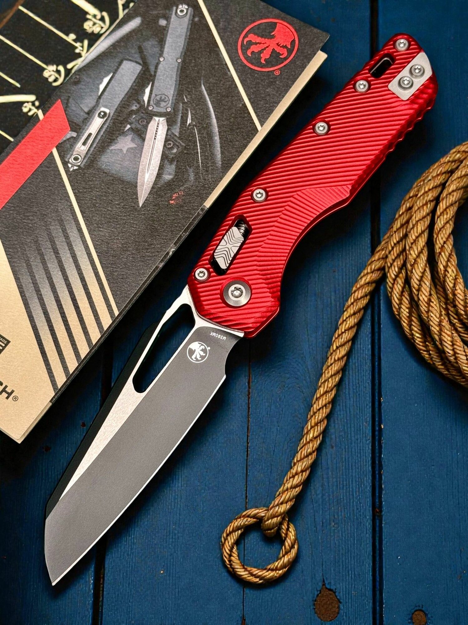 Нож складной MicroTech MCT2101FLRD MSI Ram-Lok, Black Blade, Fluted Red Handle