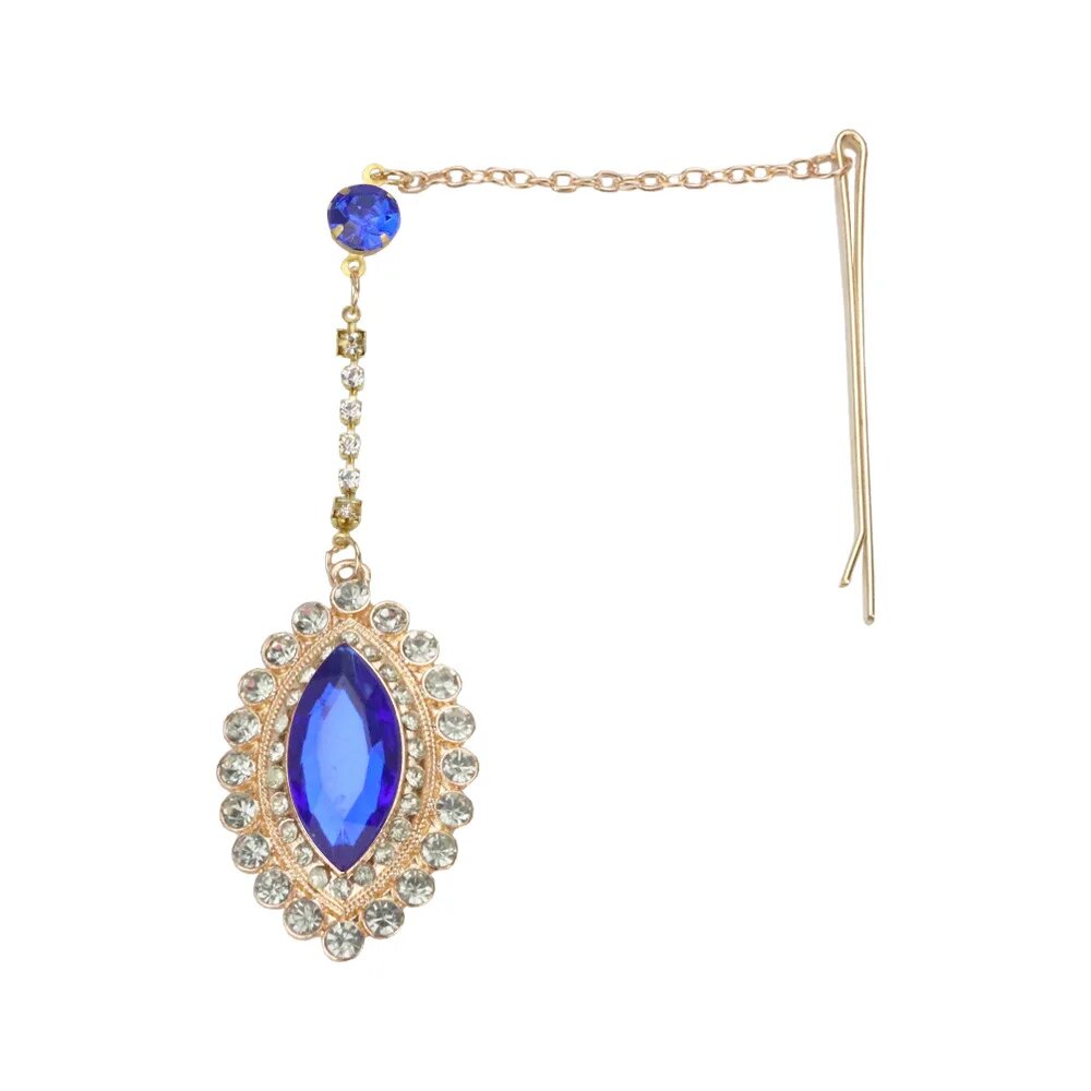 Индийская тиара с бахромой из горного хрусталя A blue