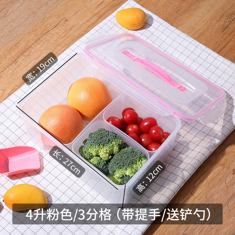 4-литровый портативный контейнер для хранения с большой емкостью, герметичный, пластиковый, прозрачный, для хранения зерна с крышкой