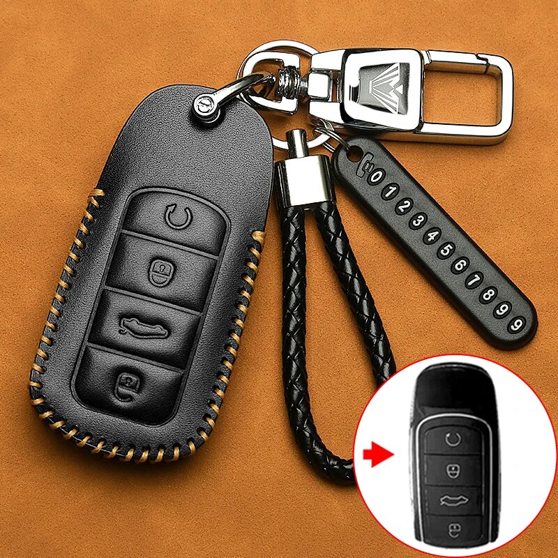 Новый кожаный чехол для автомобильного ключа для Chery Omoda C5 5 fx 7 Tiggo 8 PLUS 8 Pro 7 Type c