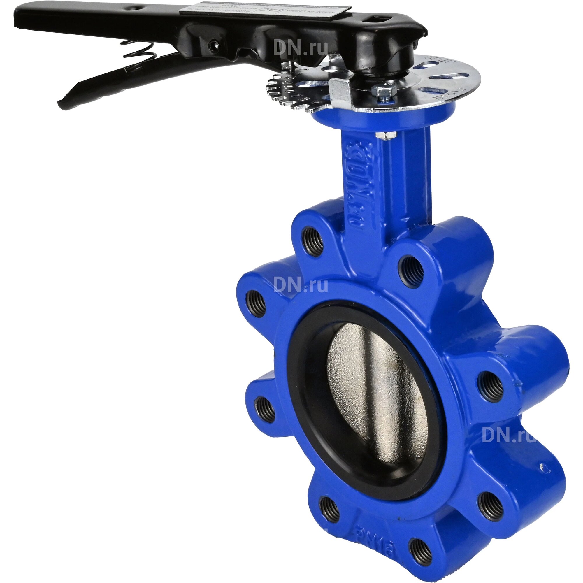 Затвор дисковый поворотный DN. ru QT450-QT450-EPDM-2W-Fb-H Ду80 Ру16 LUG межфланцевый, корпус - чугун QT450, диск - чугун QT450, уплотнение - EPDM, с рукояткой