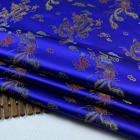Ткань жаккард с узором дракона и феникса, древний стиль, праздничный костюм, декоративная ткань, жаккард, шелковая атласная ткань