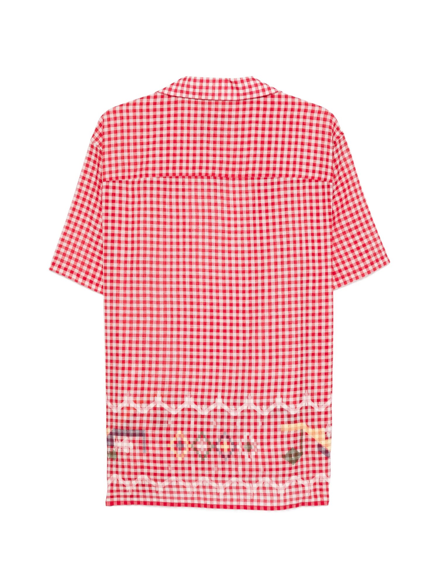 Рубашка baziszt Checked embroidered shirt, размер M, красный — фото 1