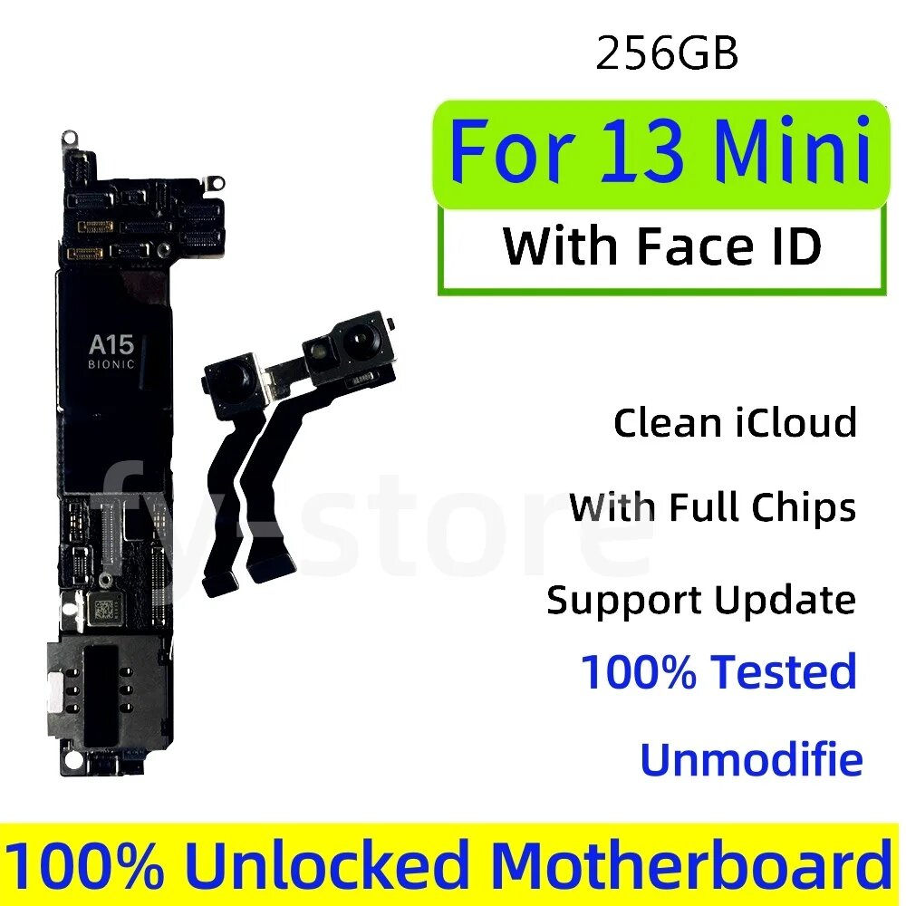 Разблокированная материнская плата для iPhone 13 Mini, материнская плата без iCloud для iPhone 13 Pro Max с/без поддержки Face ID, обновленная логическая плата