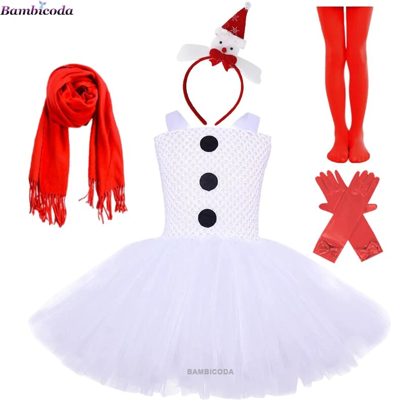 Костюм снеговика BAMBICODA для девочек 3-10 лет XXL(10-12Y), a6