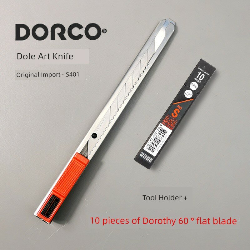 DORCO Корейский импортный набор ножей 60° для утилитарных работ 16 см рукоятка 10,9 см лезвие + 10 шт 60° лезвий