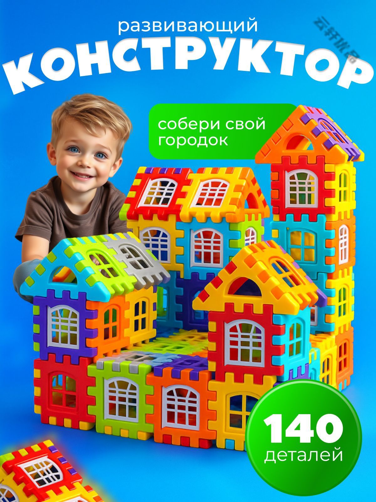 Детский развивающий 3д конструктор для мальчика и девочки 140 деталей