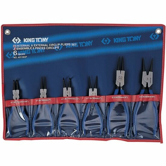 Набор съемников стопорных колец King Tony 6 предметов, 42116GP