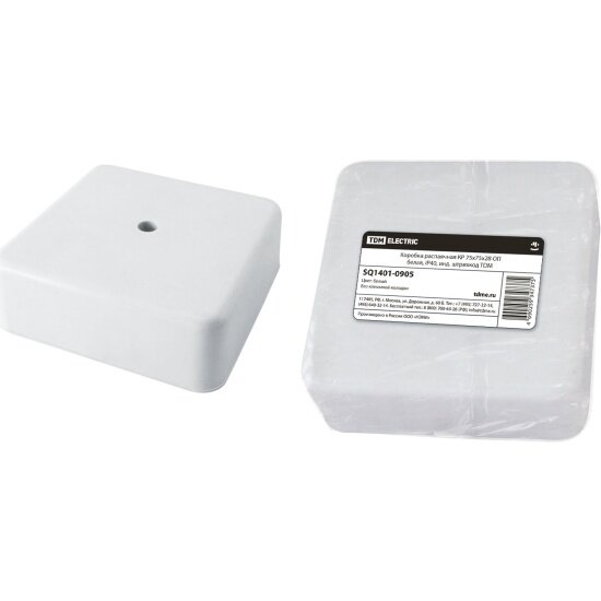Коробка распаячная Tdm Electric КР 100х100х29 ОП белая, IP40, SQ1401-0907