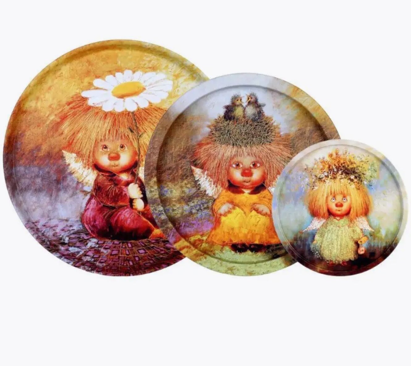 Набор тарелок Gala "Ангел семейного счастья", подарок, металл, 33см