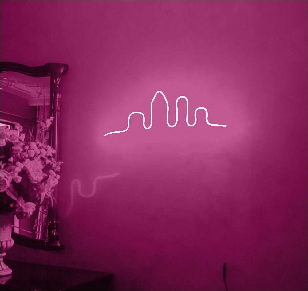 Неоновый светильник Elmarto Маленький город, 50х17 см, розовый