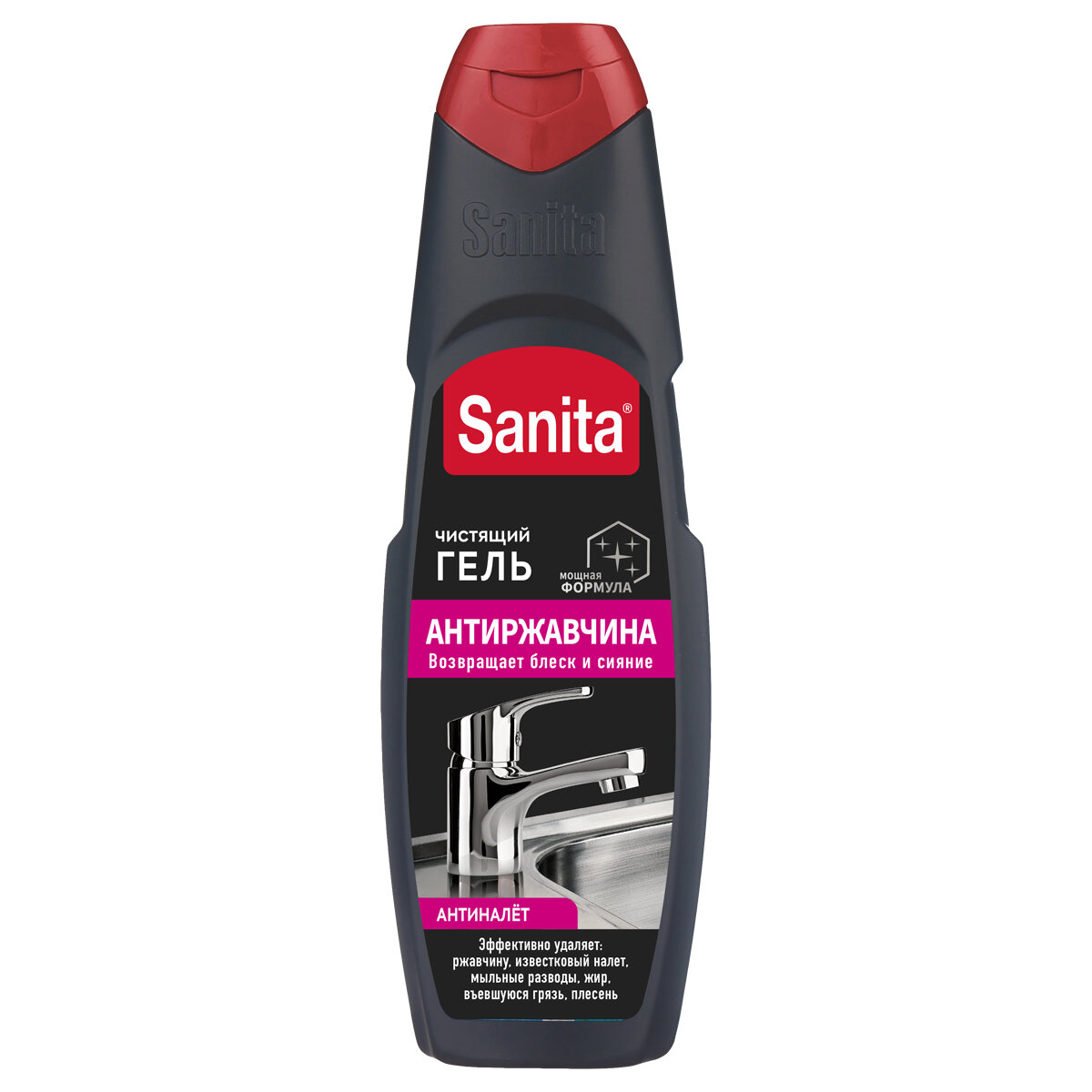 Комплект 12 шт, Средство чистящее Sanita "Антиржавчина", гель, 500мл