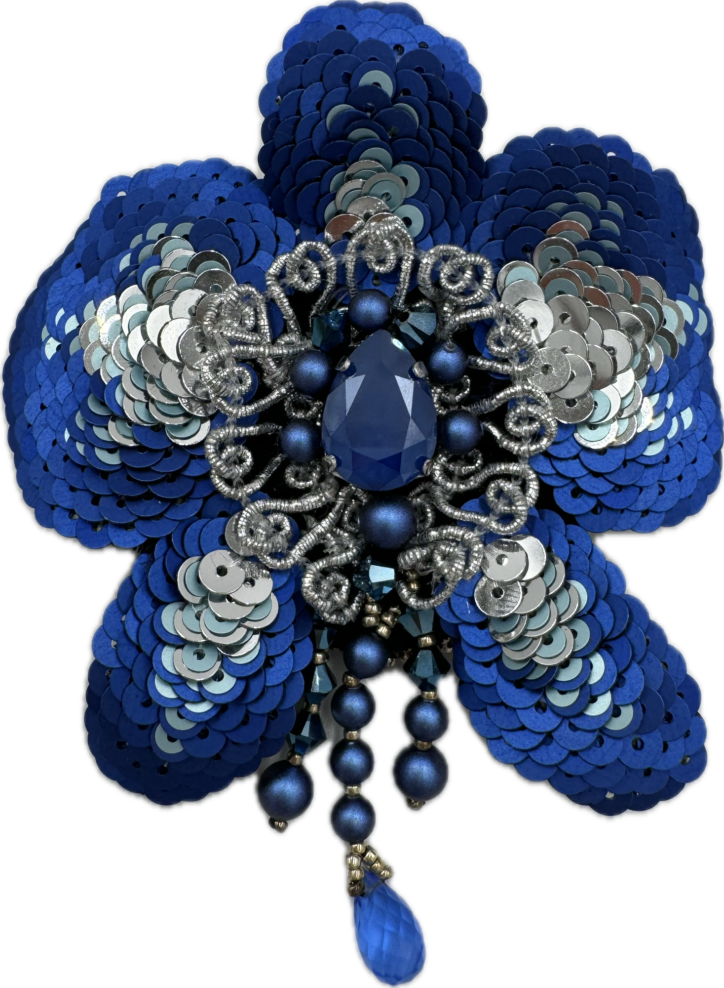 Брошь, Swarovski Zirconia, бисер, жемчуг имитация