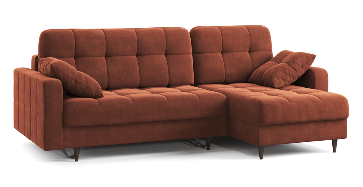 Угловой диван Цвет Диванов Стокгольм NEXT 233 угловой Терракотовый