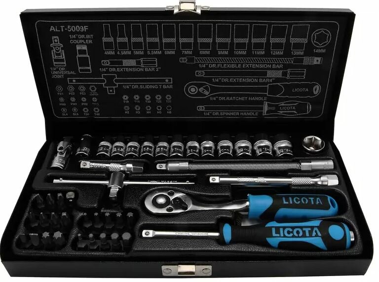 Набор торцевых головок 1/4" 43пр. Licota ALT-5009F