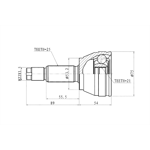 PATRON PCV9105 (1142788 / 1418951 / 1863619) шрус наружн 25x53.2x21 ford: Focus (Фокус) 00-03 sohc мкпп