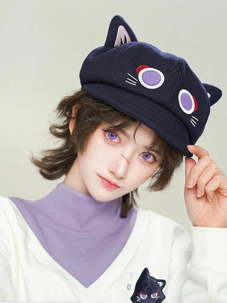 Кепка для косплея Кот Скарамучча из аниме игры Геншин Импакт