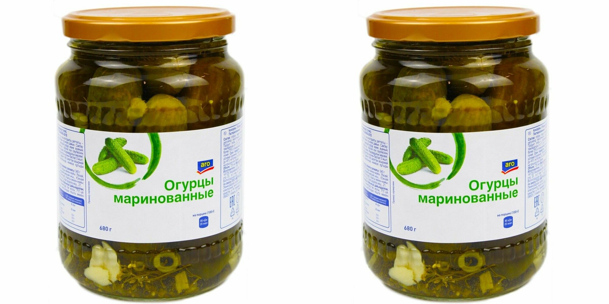 Aro Огурцы маринованные, 680 г, 2 шт