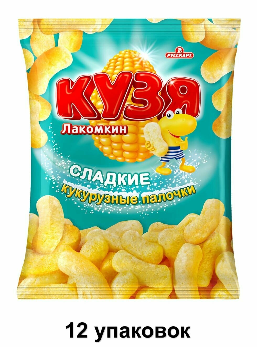 Кузя Лакомкин Кукурузные палочки, 140 г, 12 уп /