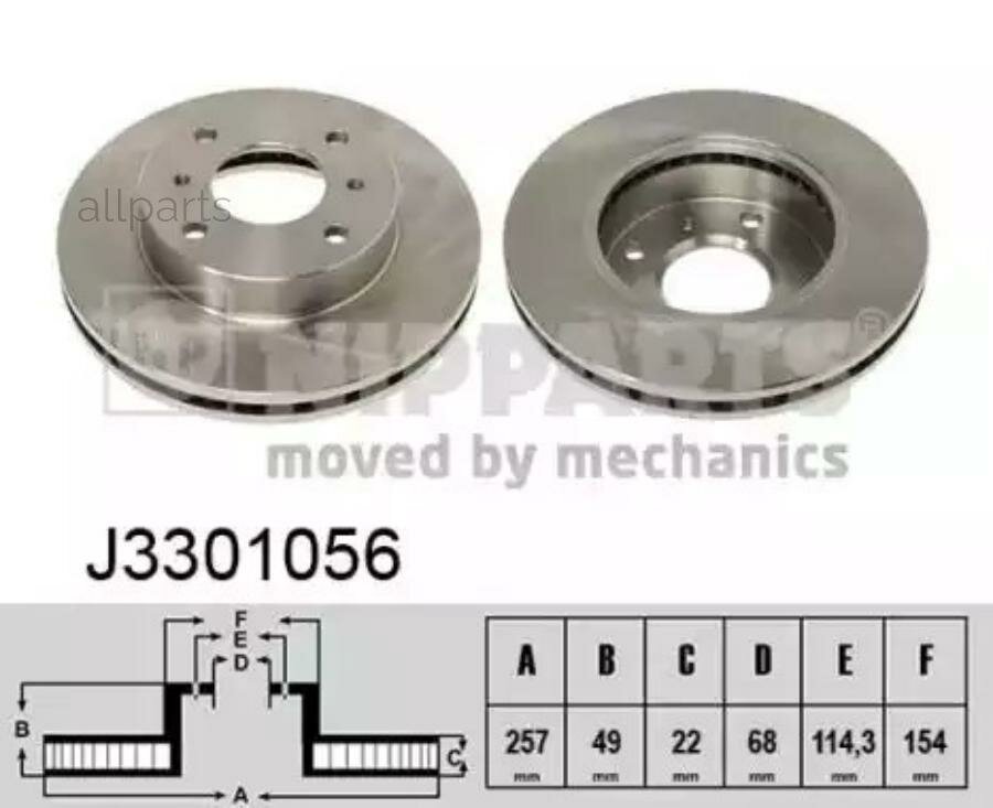 NIPPARTS J3301056 Диск тормозной передний NISSAN Primera