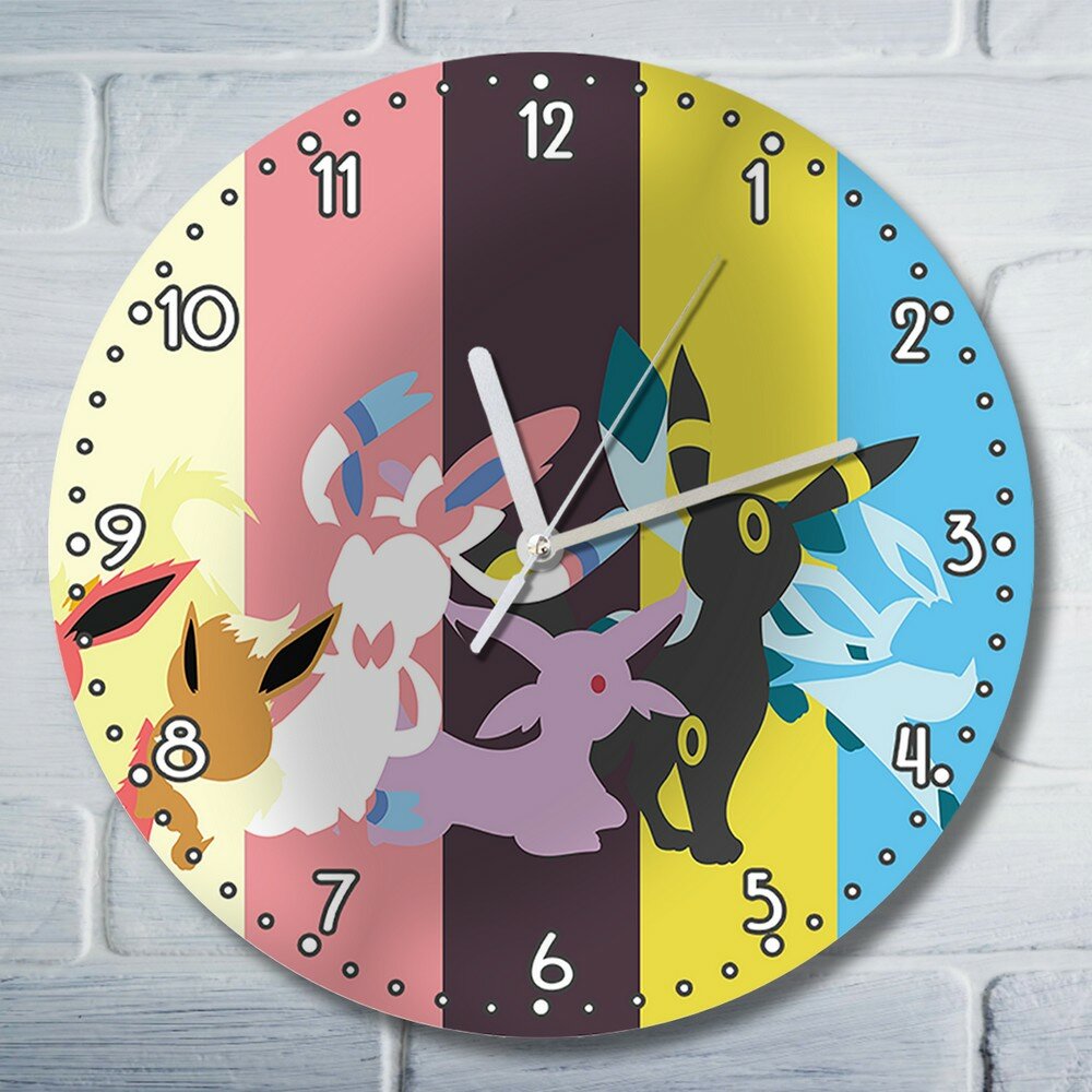 Настенные часы УФ "аниме покемон (Scarlet и Violet, пикачу, чармандер, сквиртл) - 10370"