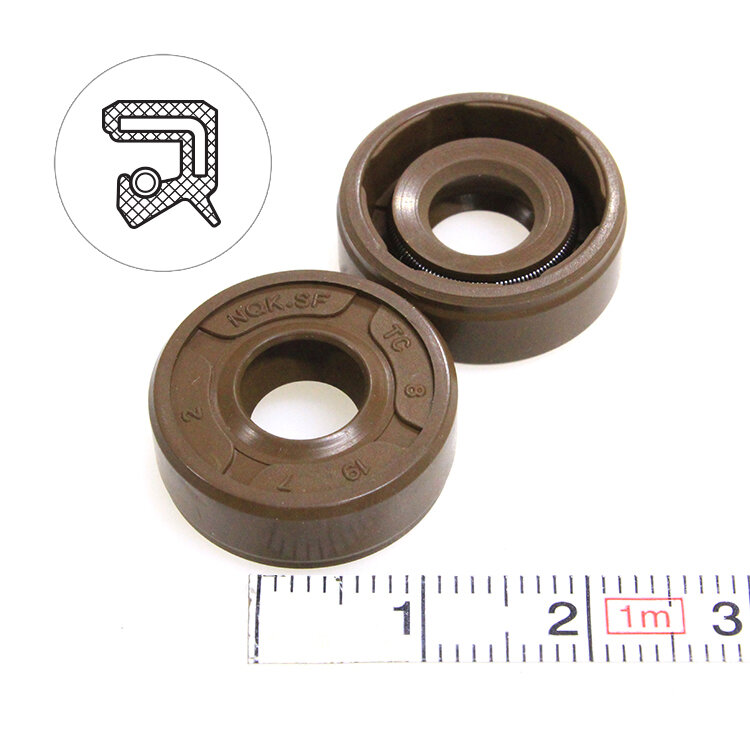 Манжета армированная (Сальник) 8х19х7 (тип 2 / TC) 75FKM (упаковка 2 шт.)