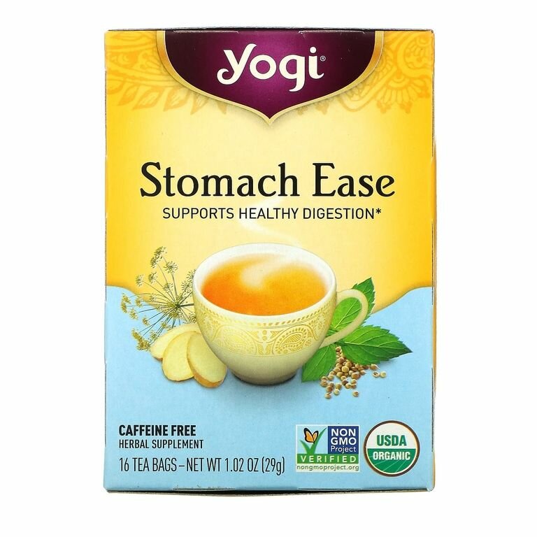 Yogi Tea, Stomach Ease, чай для облегчения пищеварения, 16 чайных пакетиков