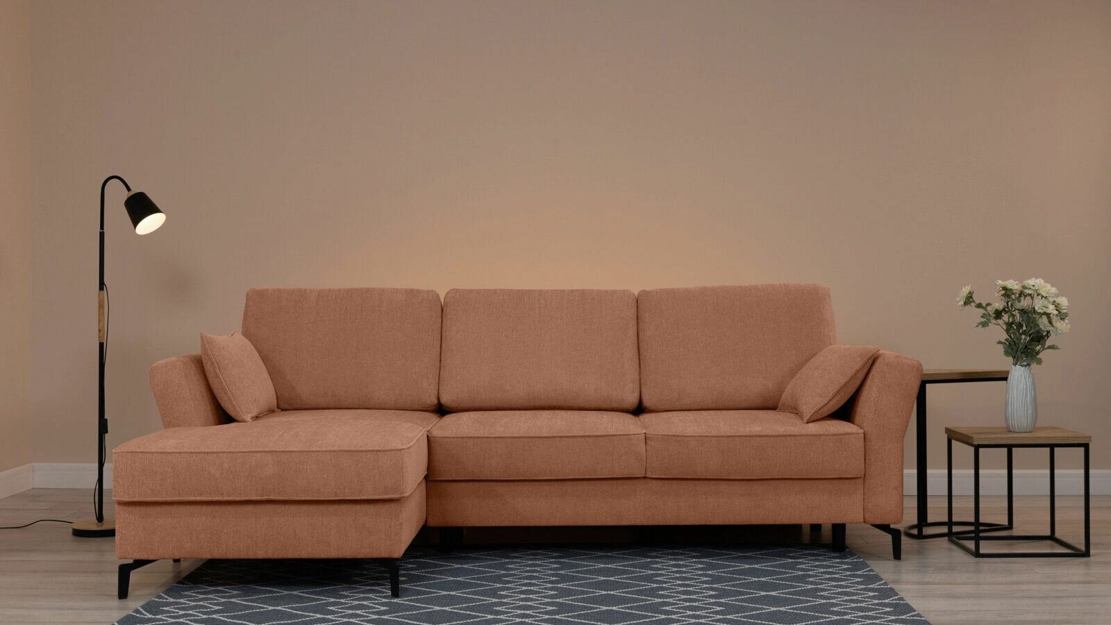 Диван-кровать угловой Askona (Аскона) Харпер-L-Тк. Raven 44, пантограф