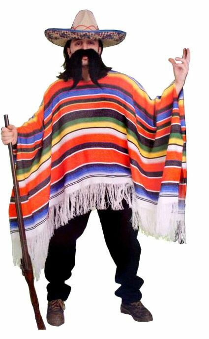 Костюм Bristol Novelty "Мексиканское пончо", полиэстер, размер one size